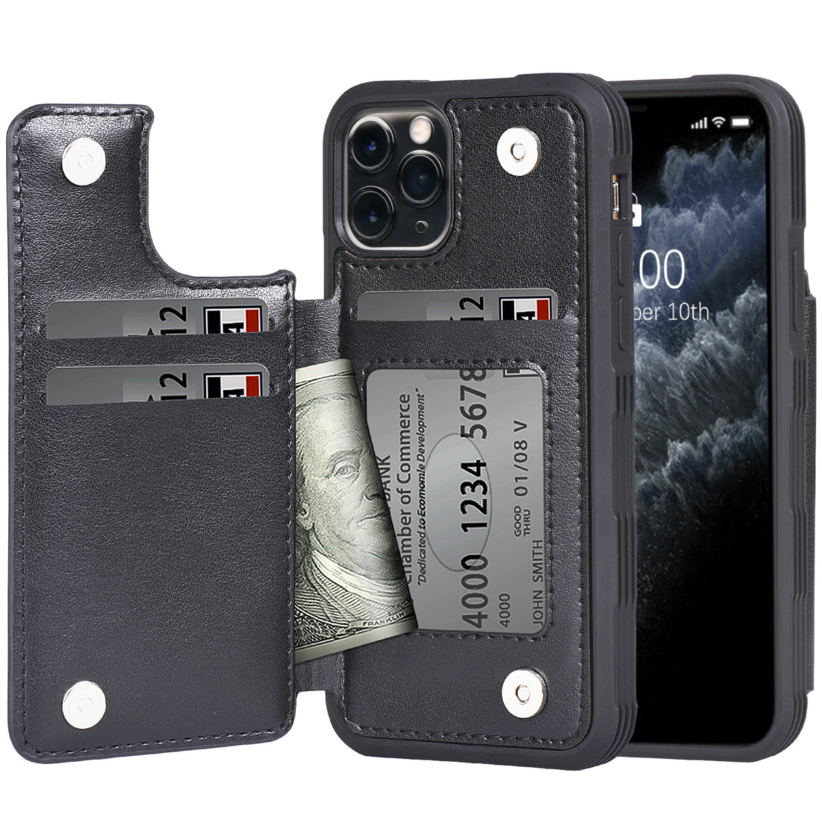 Arae Case for iPhone 11 Pro PU Leather Wallet Case with Credit Card Ho ...